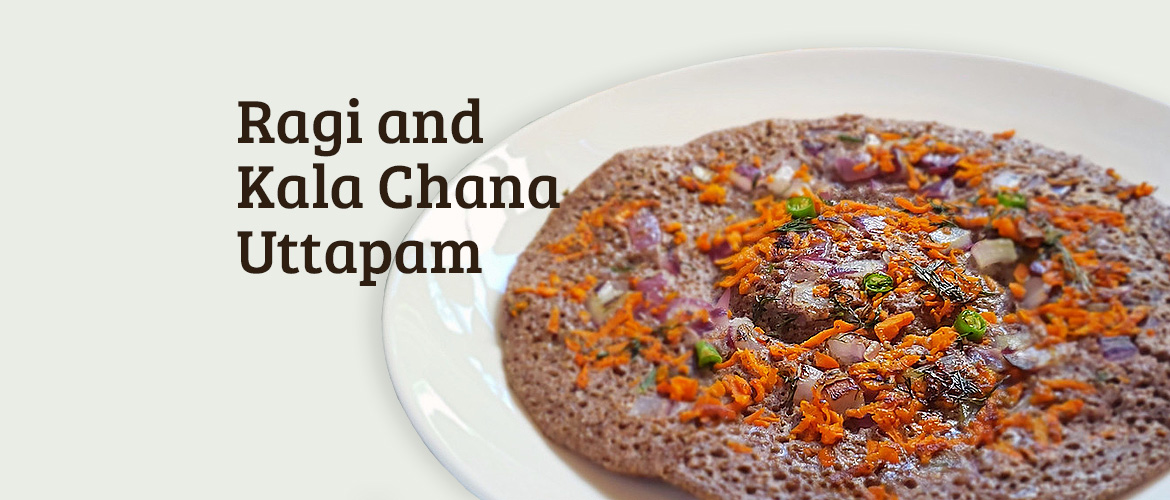 Ragi and Kala Chana Uttapam